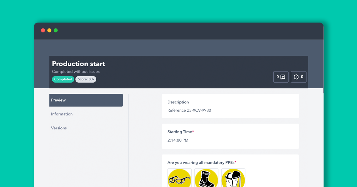 Digital Forms & Checklists for Initial Production Checks | Poka
