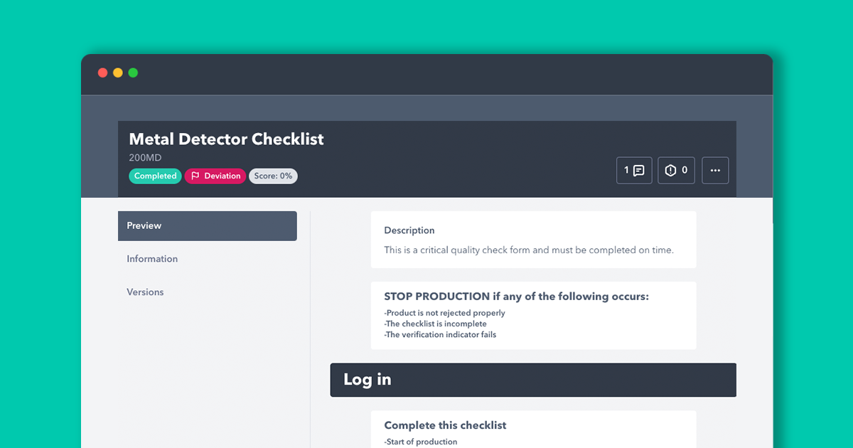 Enhance Quality with Digital Forms for Metal Detector Checks | Poka